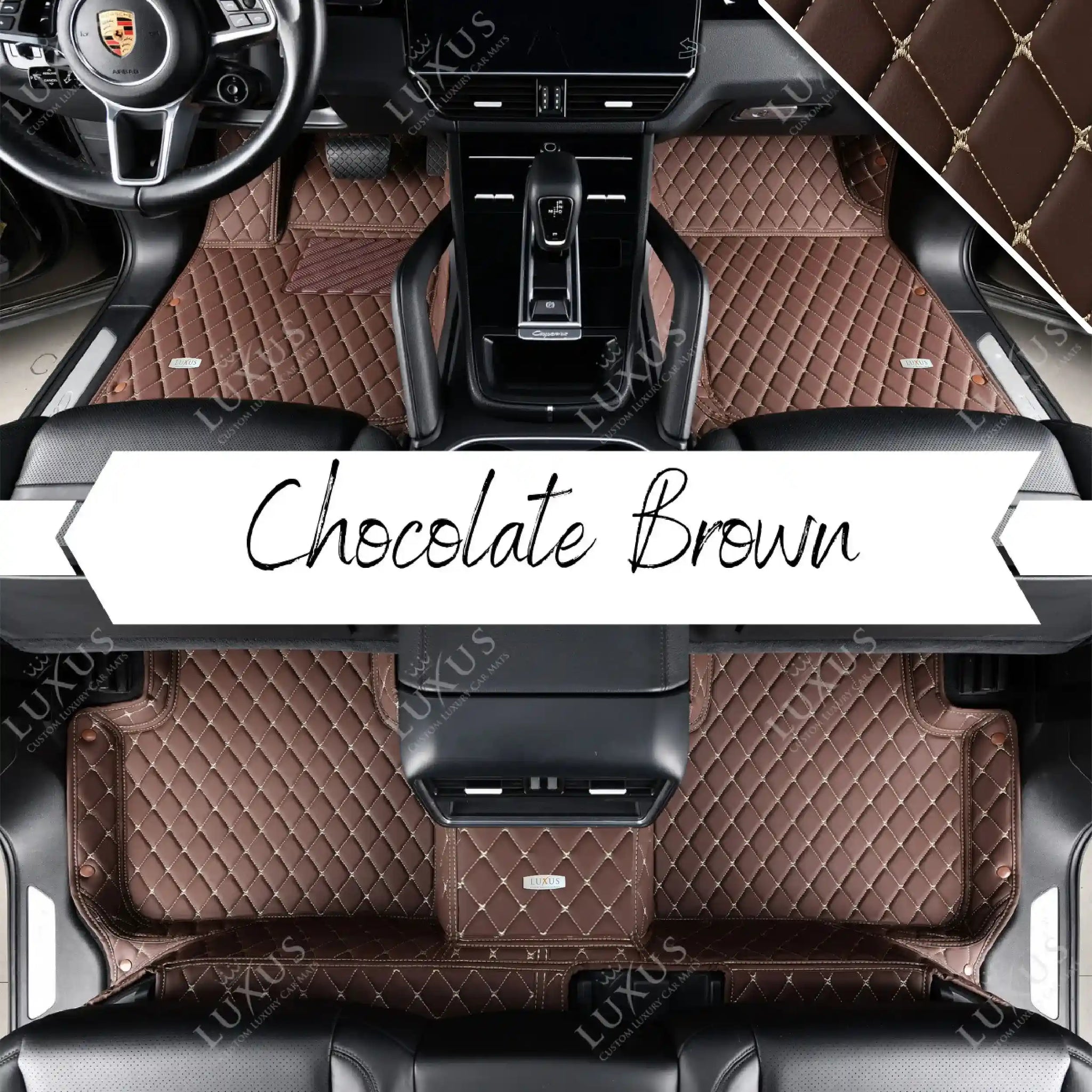 Chocolate Brown Car Mats Set – Diamond Series | Luxus Car Mats
